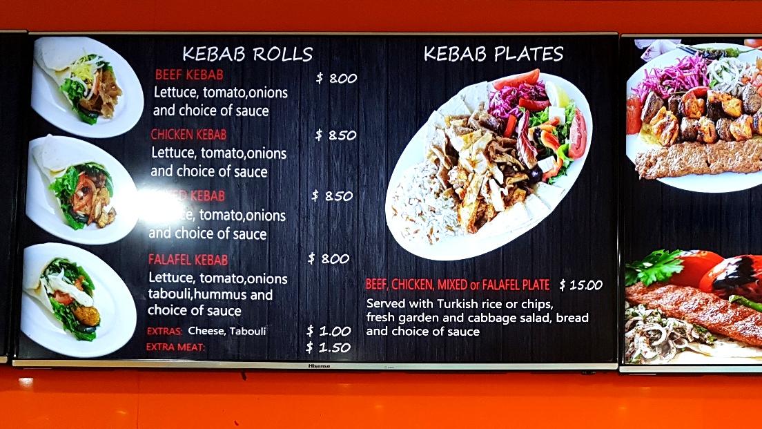 Menu at The Kebab Shop restaurant, Chester Hill