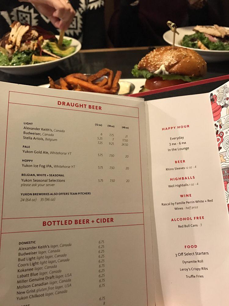 Menu at Earls Kitchen + Bar, Whitehorse