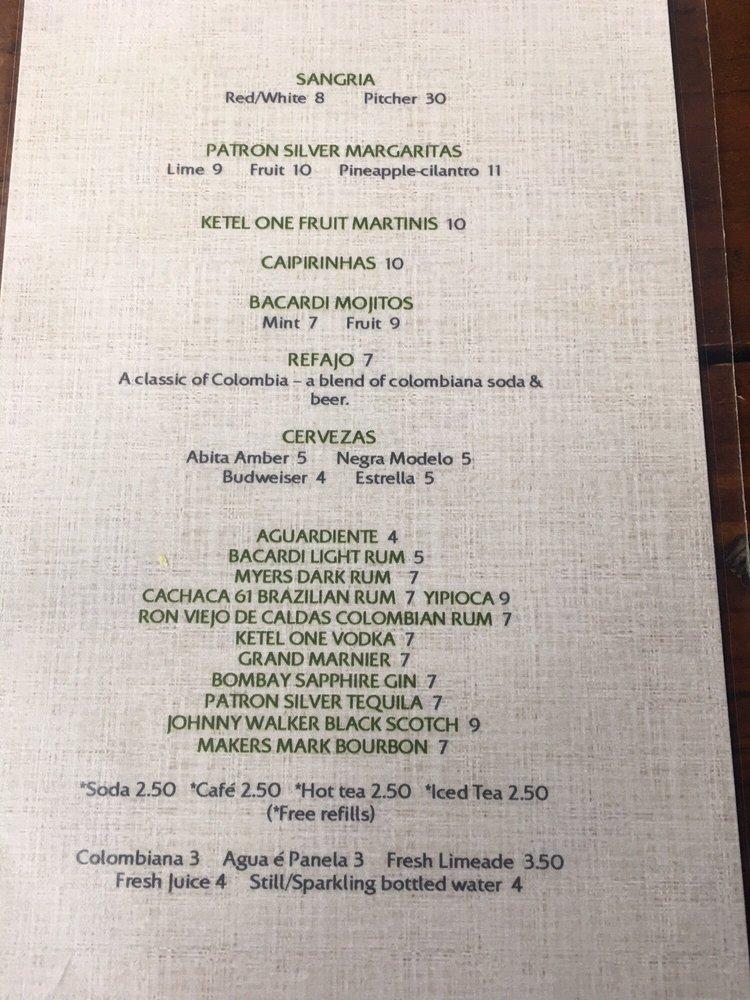 Menu at Maïs Arepas pub & bar, New Orleans