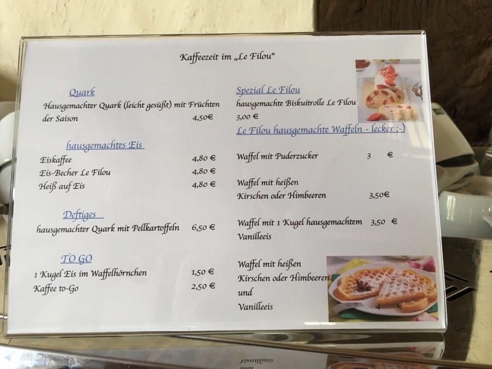 Menu at Hotel Le Filou cafe, Hille