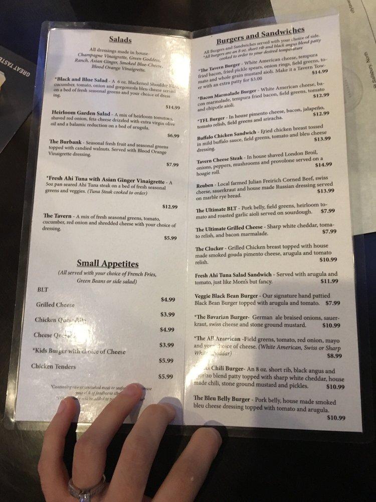 Menu at City Tavern pub & bar, Salisbury