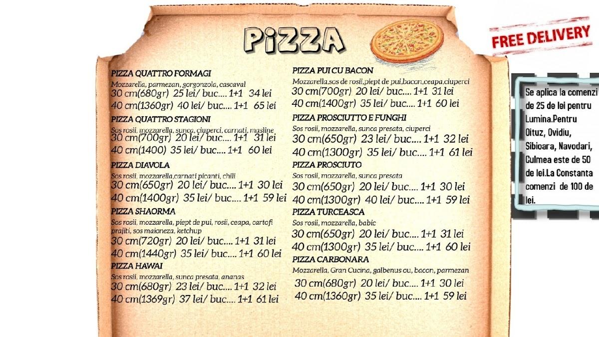 Menu at Iri's Pizza, Lumina