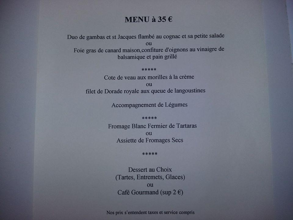 Menu au Le Relais de Bellevue restaurant, Mornant, Bellevue