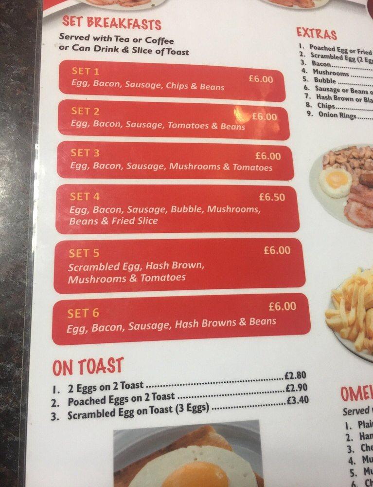 Menu at Beeches Cafe, Carshalton