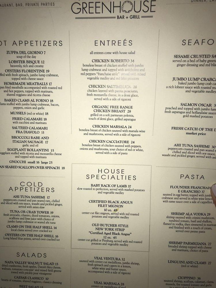 Menu at Ventura's Greenhouse Restaurant, Margate City