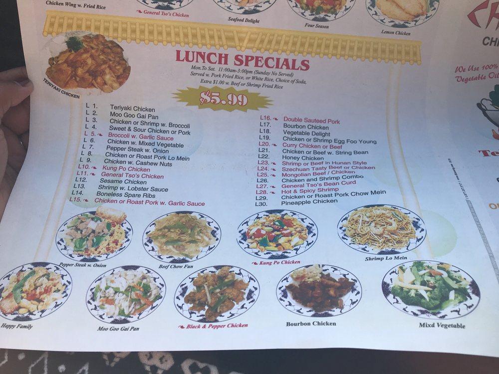 Menu at Ho Wok restaurant, Wesley Chapel