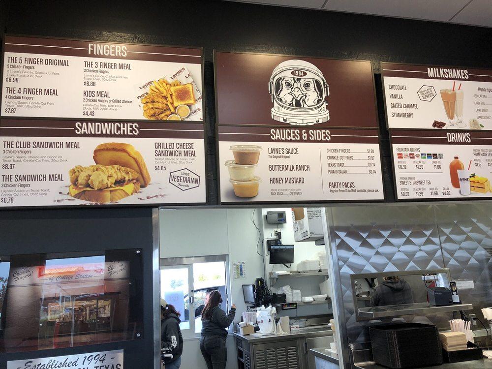 Menu at Layne's Chicken Fingers fast food, Lewisville