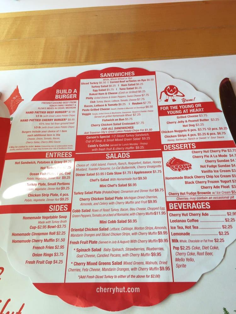 Menu at The Cherry Hut restaurant, Beulah, 211 N Michigan Ave