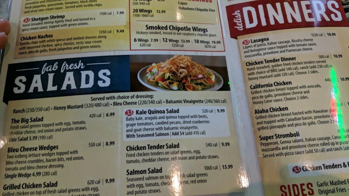 Menu at Bubba's 33 pizzeria, Glen Burnie