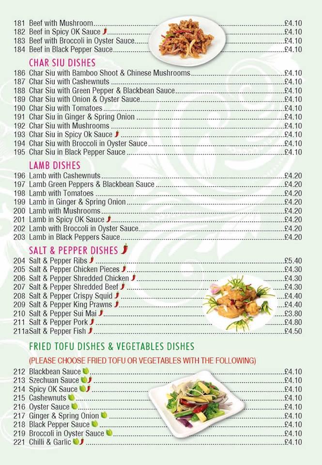Menu at CHINESE OPEN KITCHEN Chinese Takeaway restaurant, Runcorn