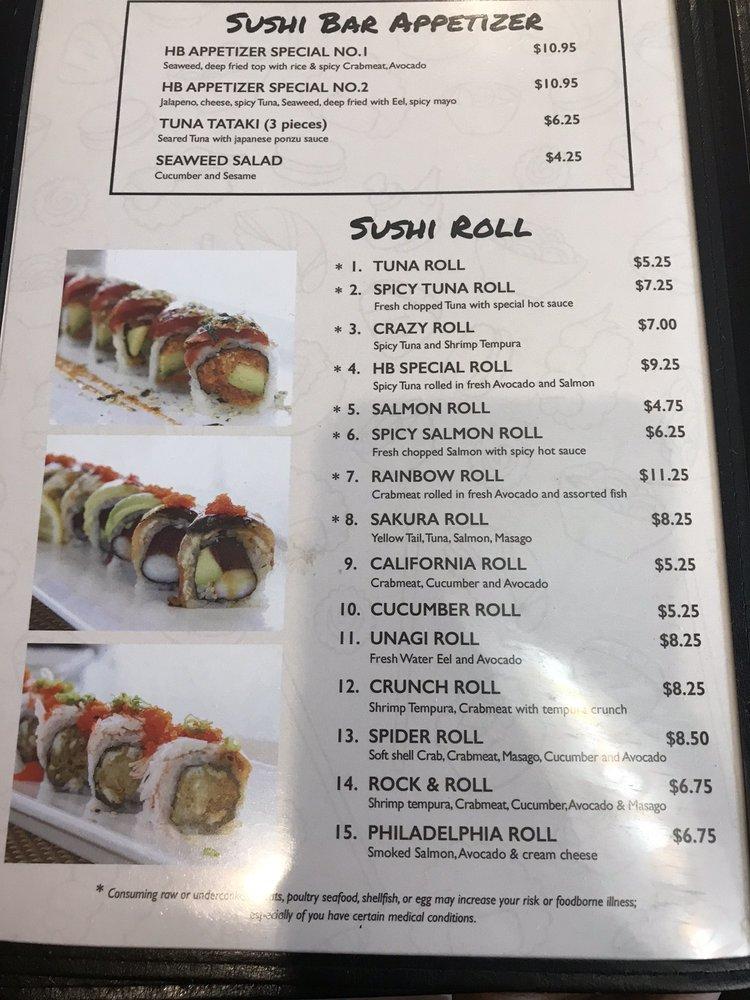 Menu at HB Japanese Steak House &Sushi restaurant, Humble, Farm to ...