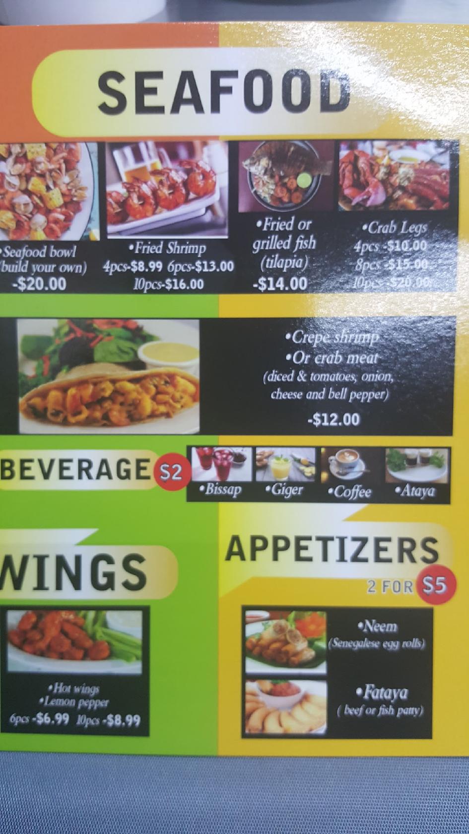 Menu at Saint-Louis Cuisine restaurant, Atlanta