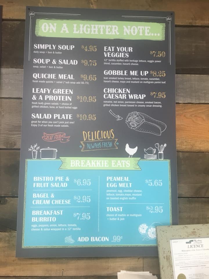 Menu at d'Lish Kitchen Cafe, Tillsonburg
