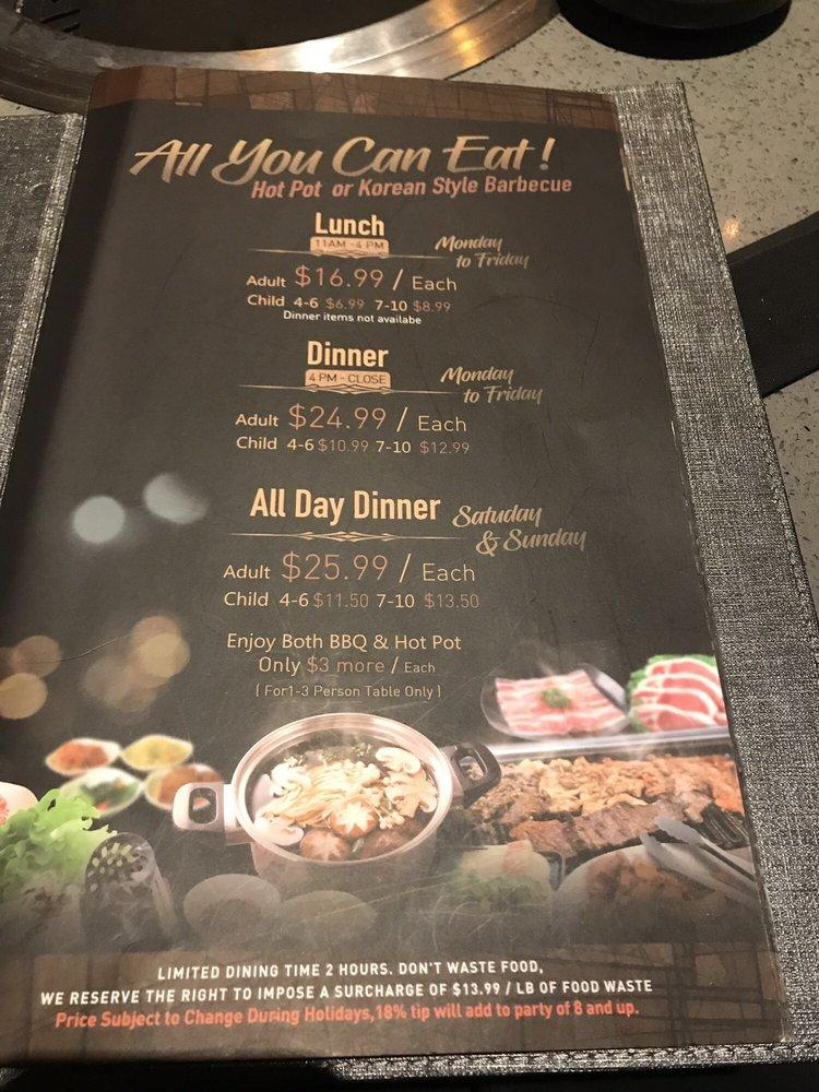Menu at KPot Korean BBQ & Hot Pot, Rockville