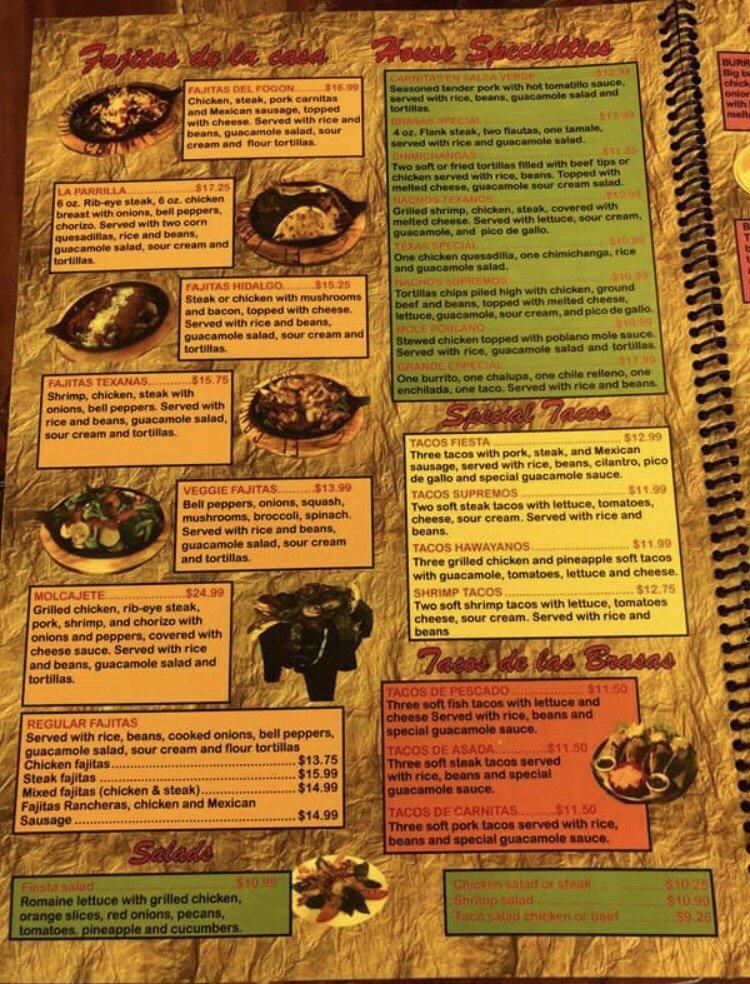 Menu at Las Brasas Grill restaurant, East Aurora