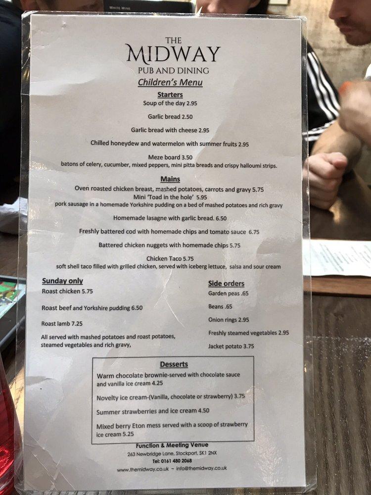 Menu at The Midway pub & bar, Stockport