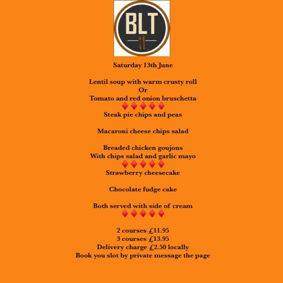 Menu at BLT restaurant, Airdrie