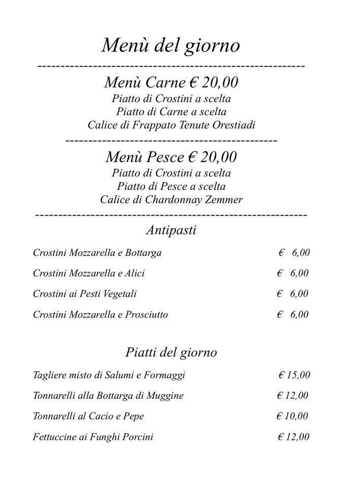 Menu da Enoteca il Melograno pub & bar, Roma, Viale Guglielmo Massaia 9