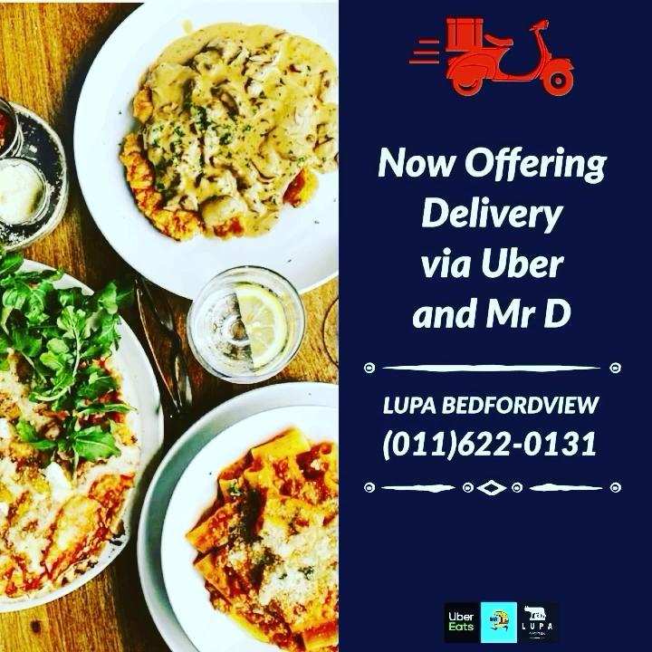 Menu at Lupa Osteria Bedfordview restaurant, Boksburg, and