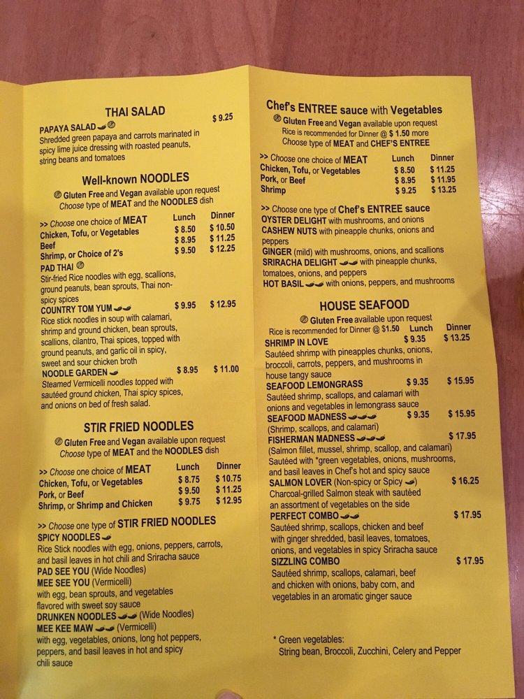 Menu at Ruk Mae Healthy Thai Cuisine restaurant, Stoughton