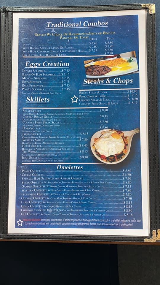 Menu at Angel's House Of Pancakes restaurant, Goshen