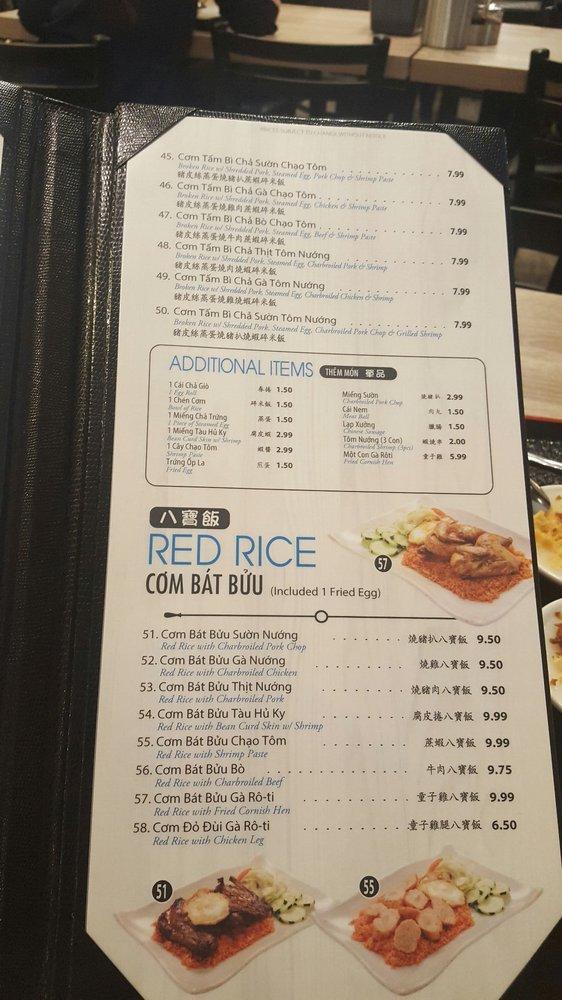Menu at Com Tam Kieu (Cơm Tấm Kiều) restaurant, Rosemead, Valley Blvd ...