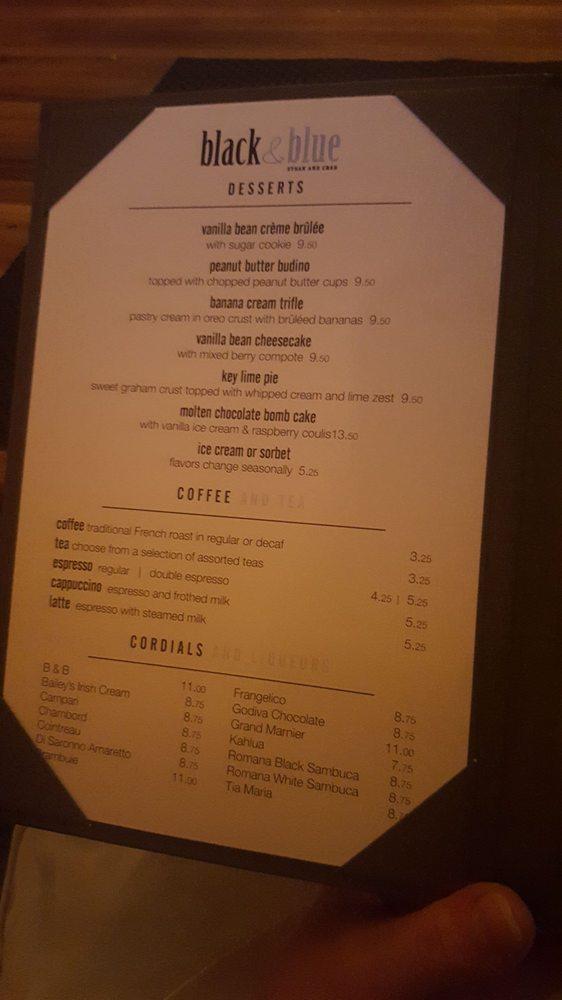 Menu at Black & Blue Steak and Crab pub & bar, Albany