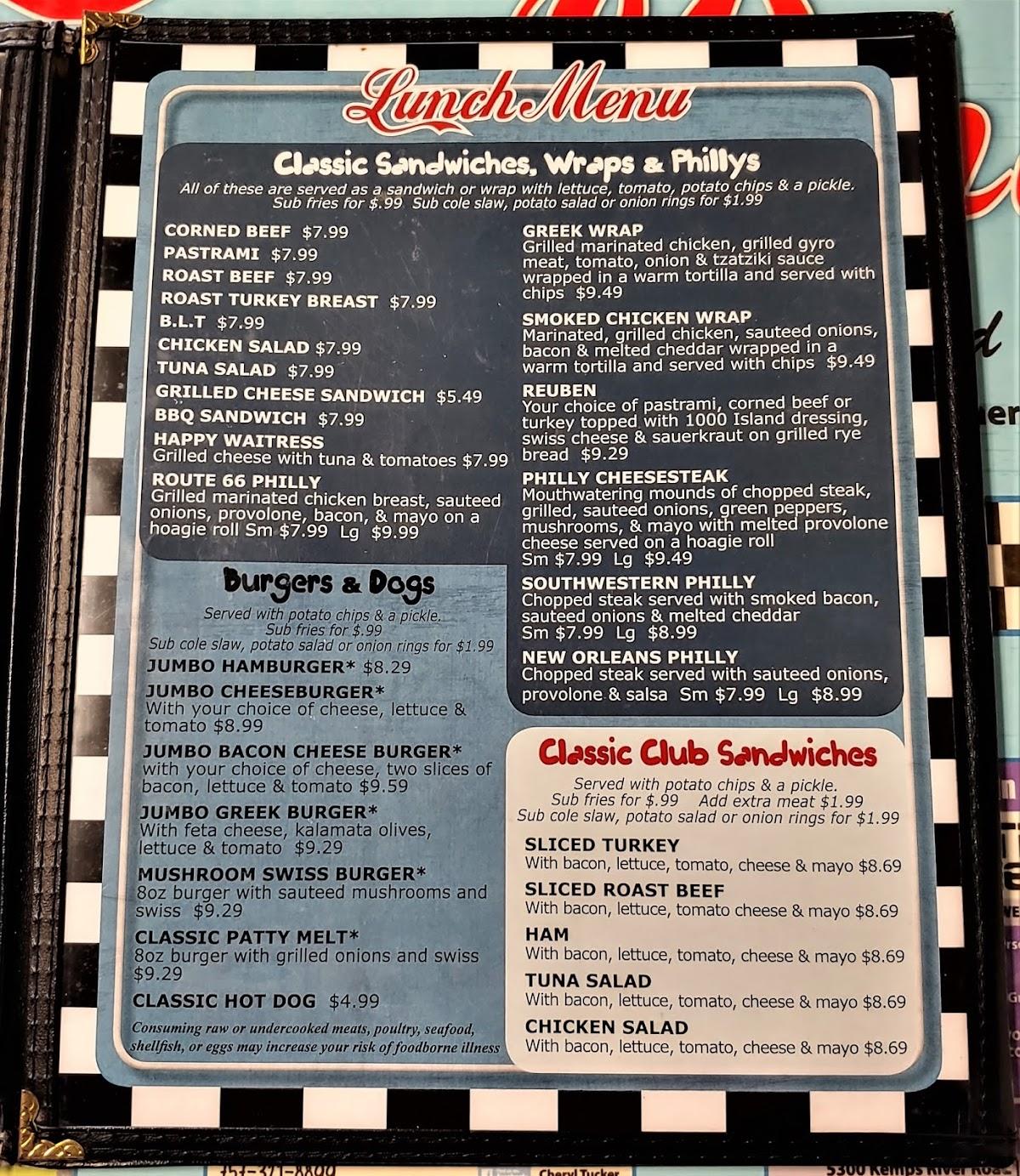 Menu at Classic Diner restaurant, Virginia Beach, Providence Sq Shop Ctr