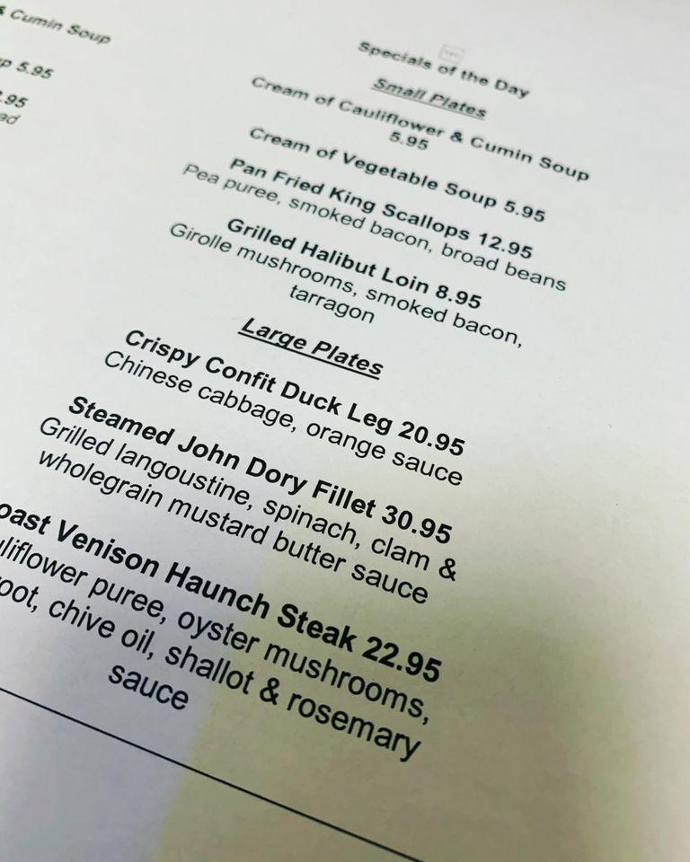 Menu at Healds Hall Hotel cafe, Liversedge