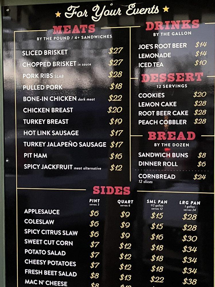 Menu at Joe's Real BBQ, Gilbert, 301 N Gilbert Rd bldg 2