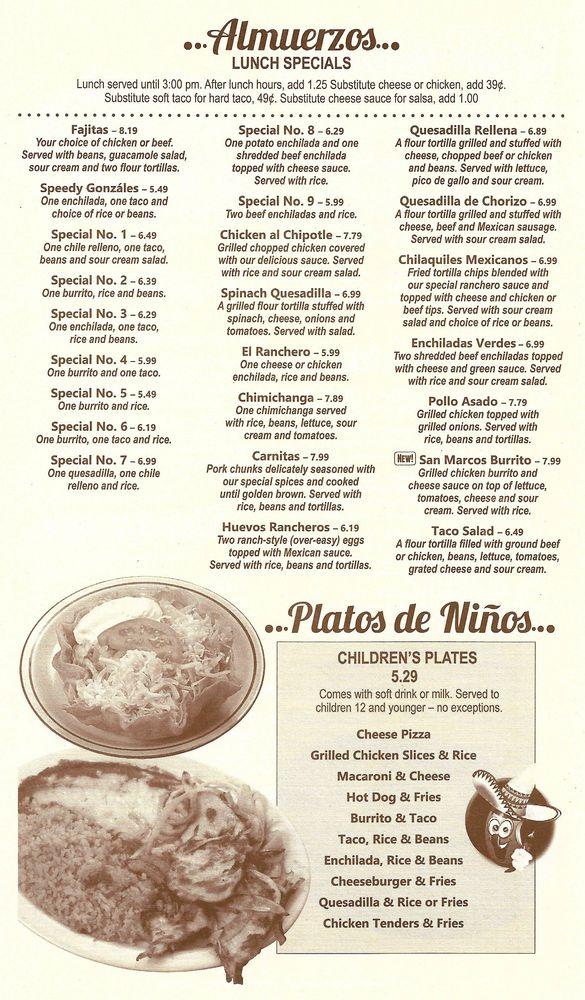 Menu at Las Trancas Mexican Restaurant - Buckhannon, Buckhannon