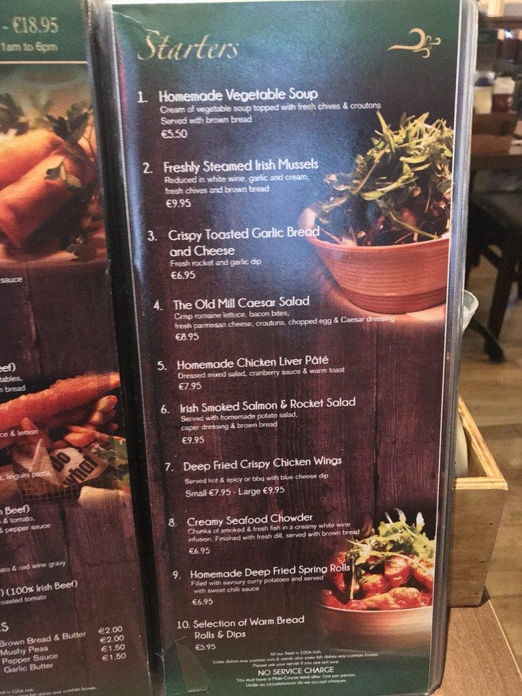 Menu at The Old Mill pub & bar, Dublin, 14 Temple Bar Square