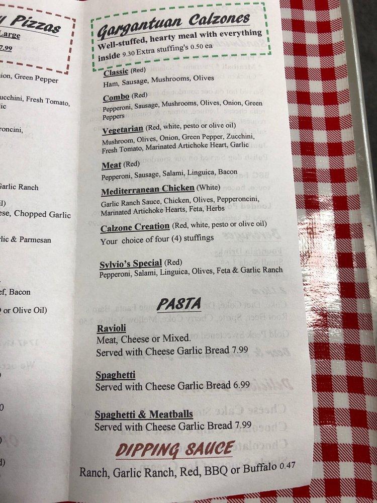 Menu at Sylvio's Pizzeria North Yuba, Yuba City