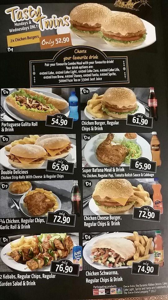 Menu at Barcelos Flame Grilled Chicken Ventersdorp, Ventersdorp