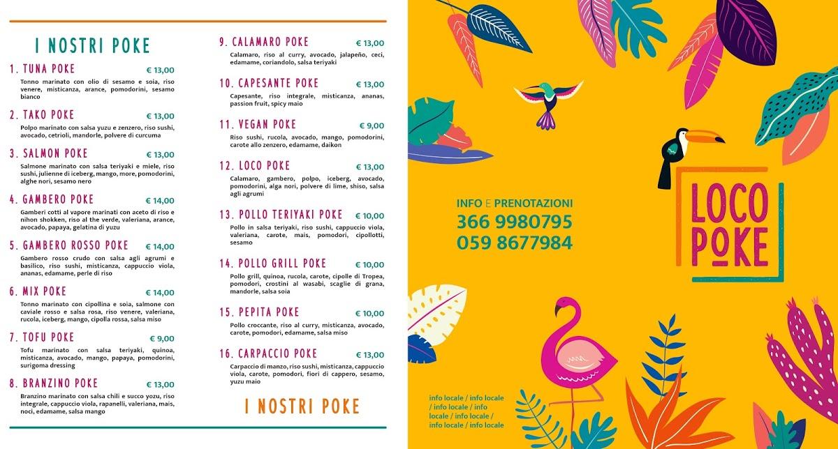Menu at Loco Poke Modena restaurant, Modena