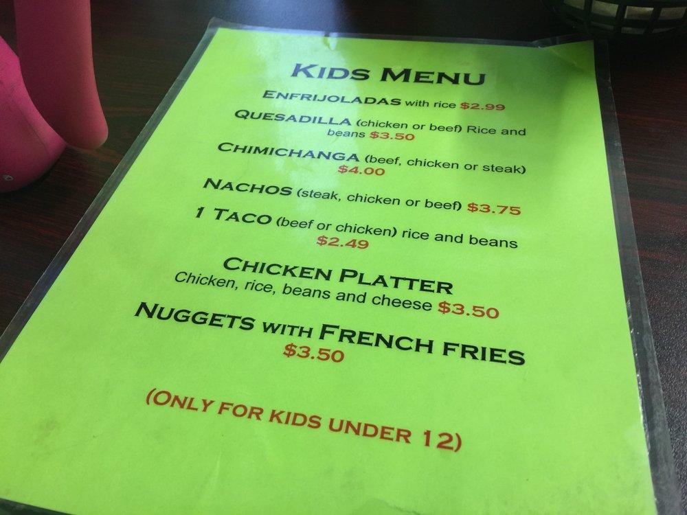 Menu at Delia's Mexican Food restaurant, Soddy-Daisy