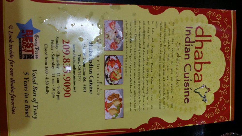 Menu at Dhaba Indian Cuisine restaurant, Tracy, W Grant Line Rd #101