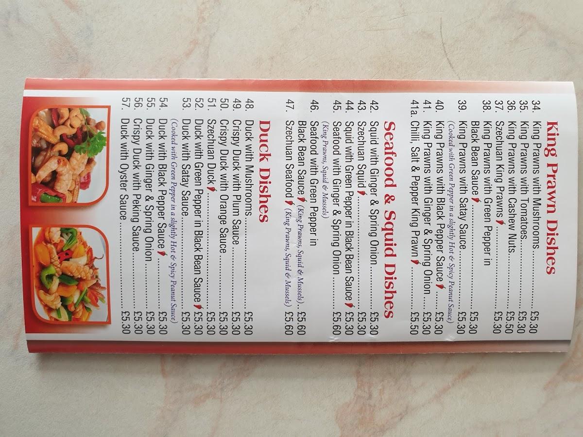 Menu at Loon Fung restaurant, Stourbridge