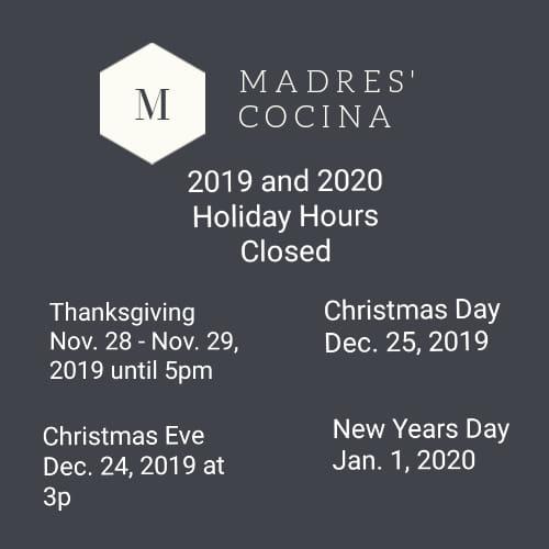 Menu at Madres Cocina restaurant, Forney