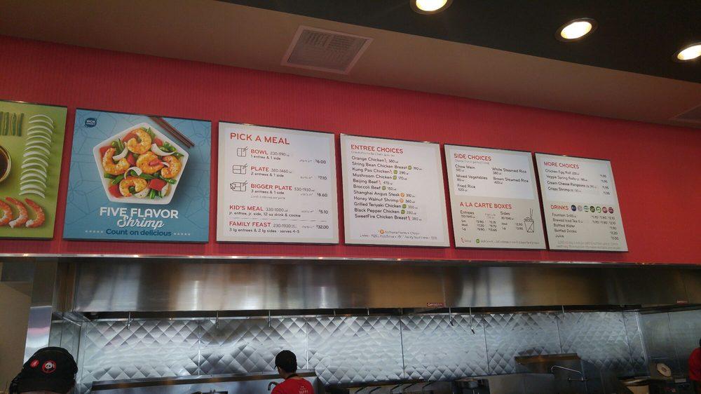 Menu at Panda Express fast food, Dothan