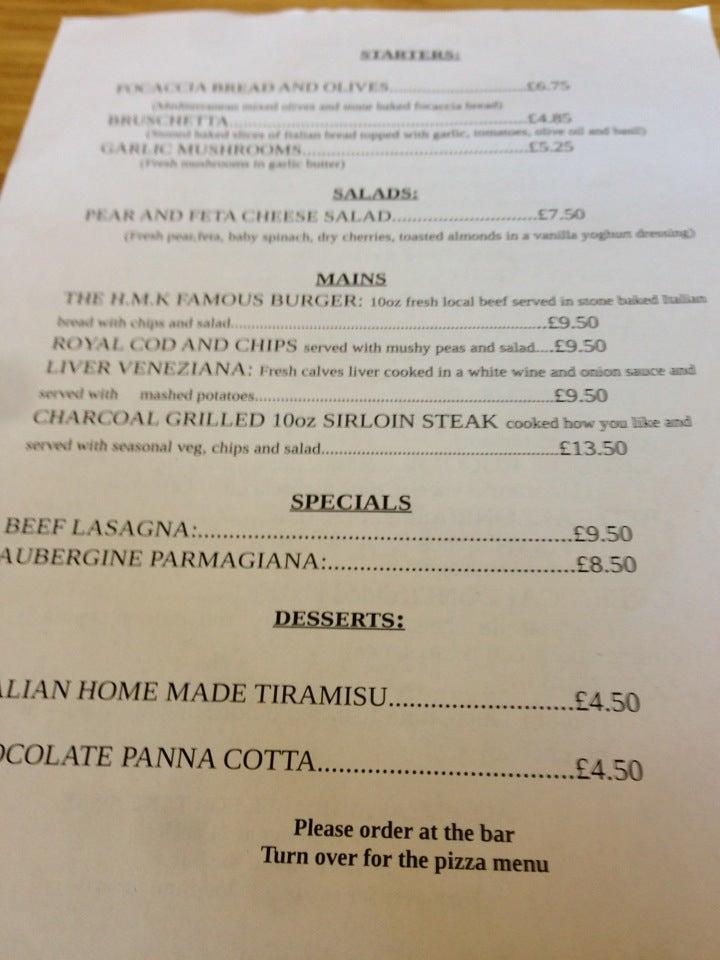 Menu at The Haymakers pub & bar, Cambridge