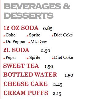 Menu at Wing World restaurant, Buford