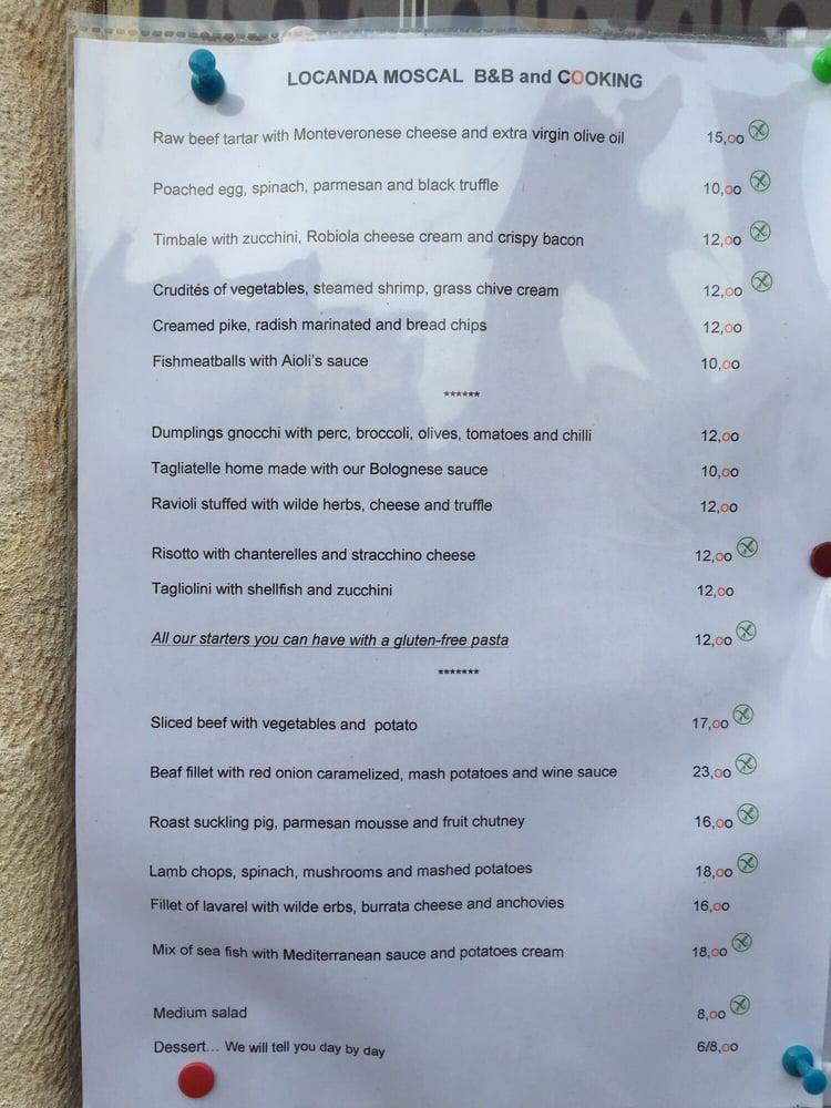 Menu at Ristorante Locanda Moscal, Affi