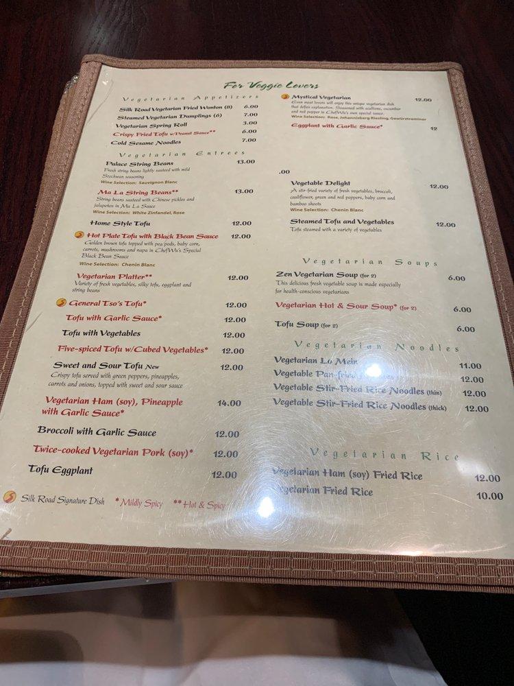Menu at Silk Road Gourmet Chinese Restaurant, Pittsburgh, Grove Rd Ste 1