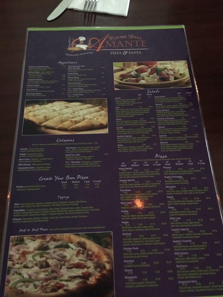 Menu at Amante Pizza and Pasta - Kent pizzeria, Kent