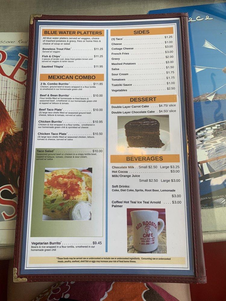 Menu at Red Rooster Cafe, Denver, Washington St