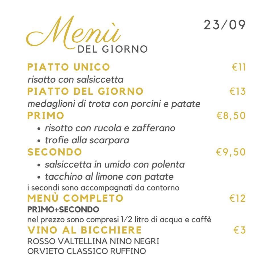 Menu da Ristorante Ancora, Morbegno
