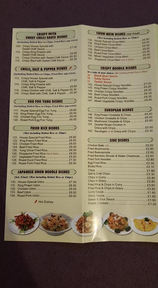 Menu at Silver Inn fast food, Wallsend