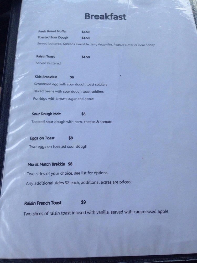 Menu at Goody's On The Beach restaurant, Toogoom