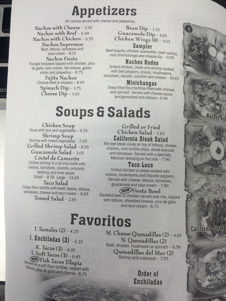 Menu at Rodeo Mexican Restaurant, Dothan, Montgomery Hwy
